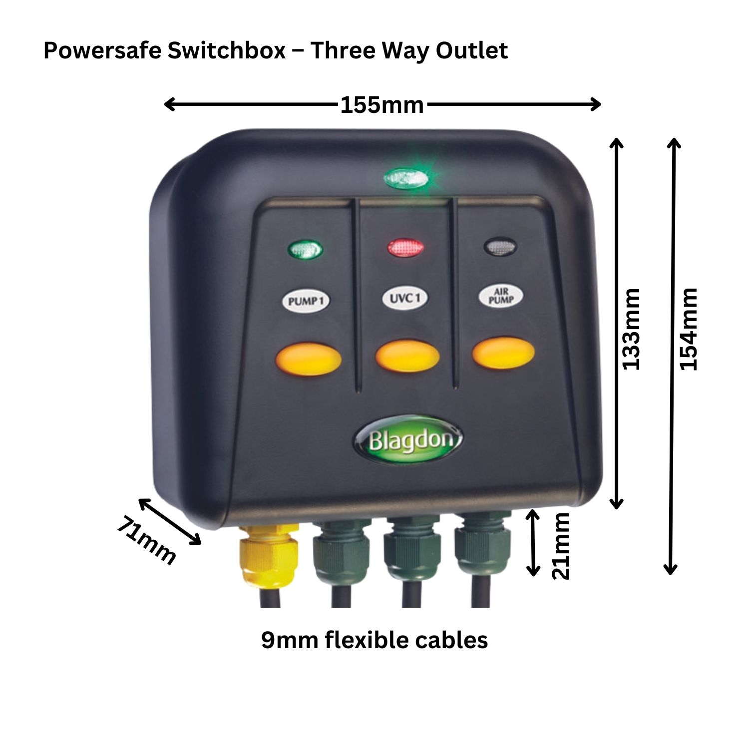 Powersafe Switchbox - Three way Outlet | Blagdon Water Gardening